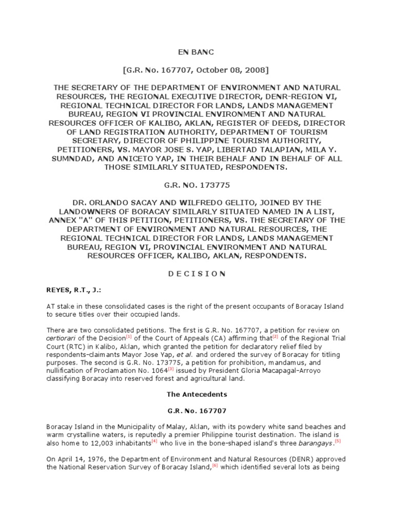 Boracay Case | PDF | Law