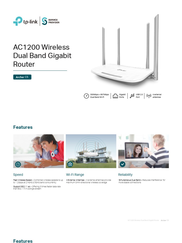 TP Link Archer C5 (EU) 4.0 Datasheet | PDF | Wi Fi | Ieee 802.11