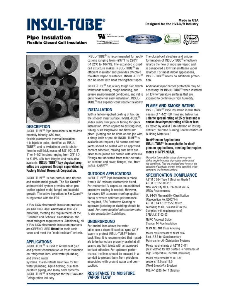 INSULTUBE | PDF | Thermal Insulation | Relative Humidity