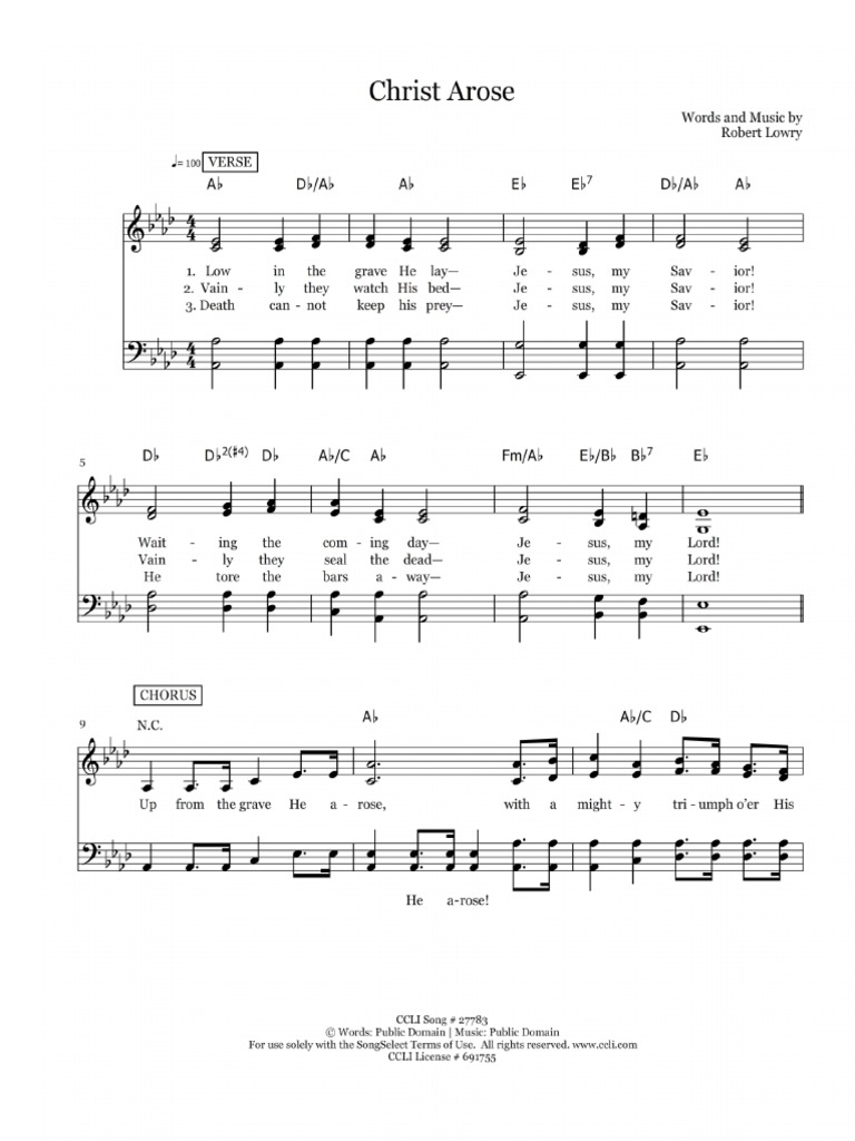 Low in The Grave He Lay (Christ Arose) | PDF