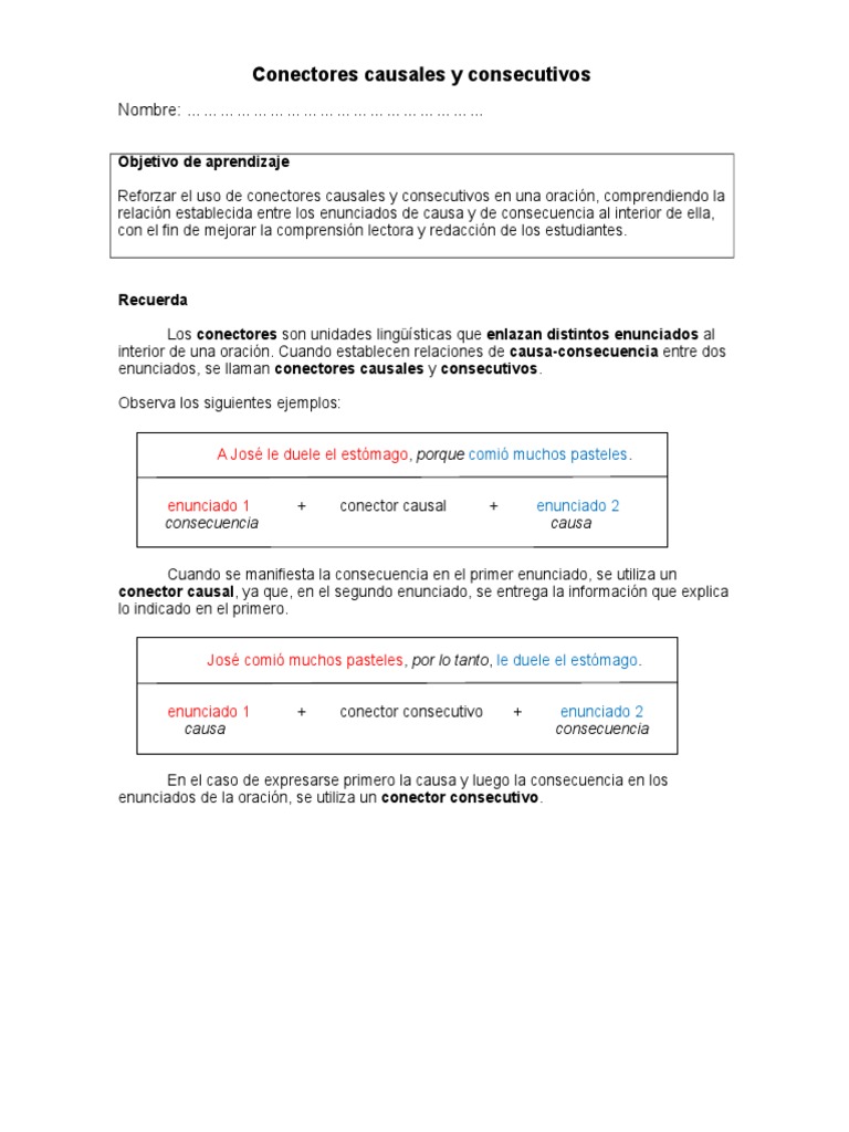 Conectores Causales | PDF | Oración