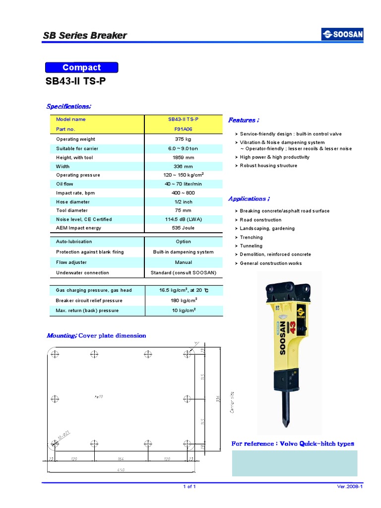 SB43-II TS-P: SB Series Breaker SB Series Breaker SB Series Breaker SB ...
