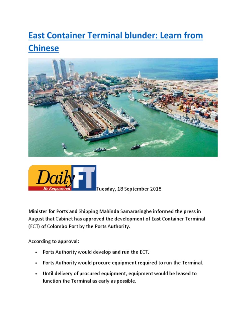 East Container Terminal Blunder | PDF | Business