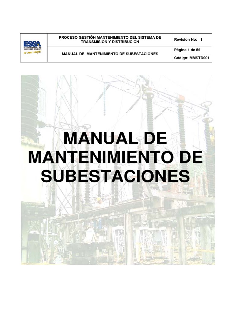 Manual de Mantenimiento de Subestaciones PDF | PDF | Subestacion electrica | Transformador