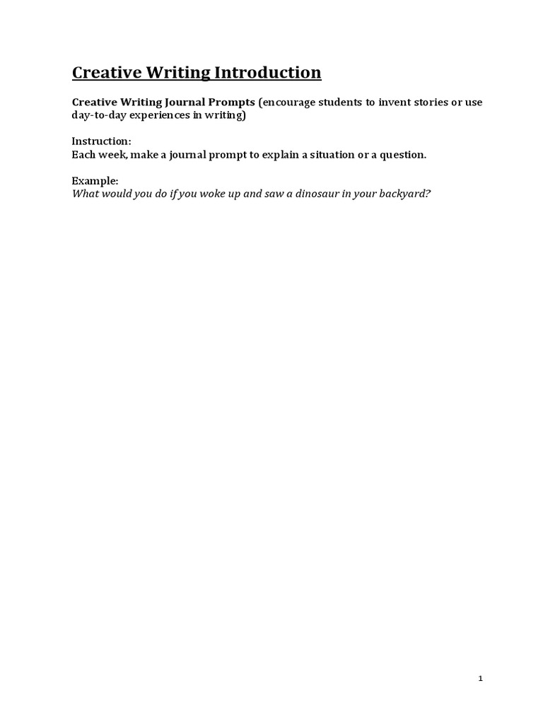 Creative Writing Activities and Prompts | PDF | Narration | Poetry