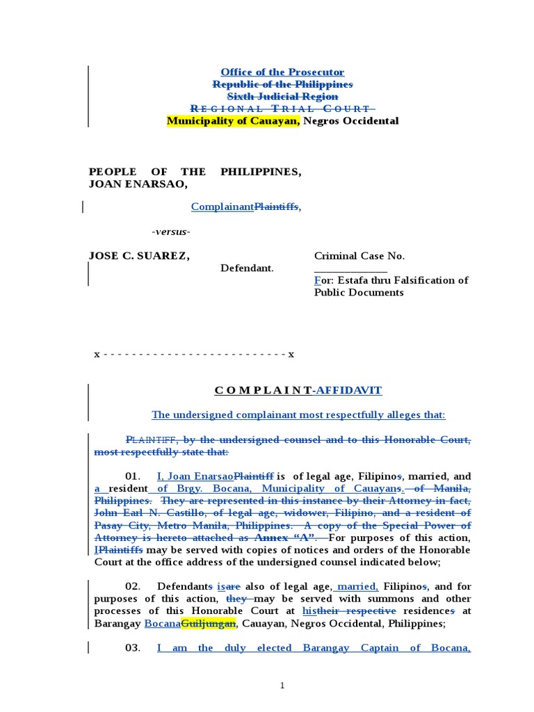 Navales vs. Costanilla, Et Al. - COMPLAINT | PDF | Lawsuit | Public Law