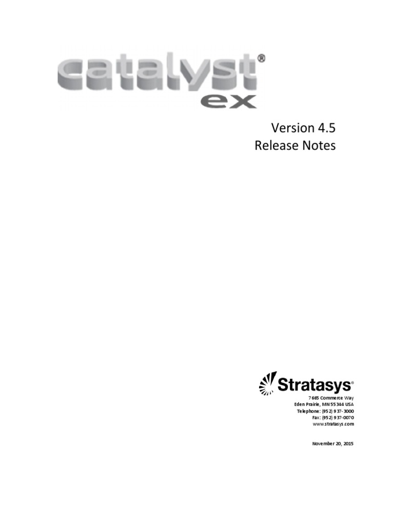 Release Notes Catalyst EX 4.5 | PDF | Ibm Pc Compatibles | Computing