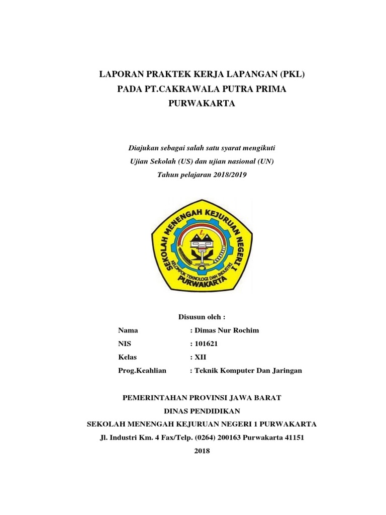 Contoh Cover PKL SMK 1 Purwakarta | PDF | Bisnis