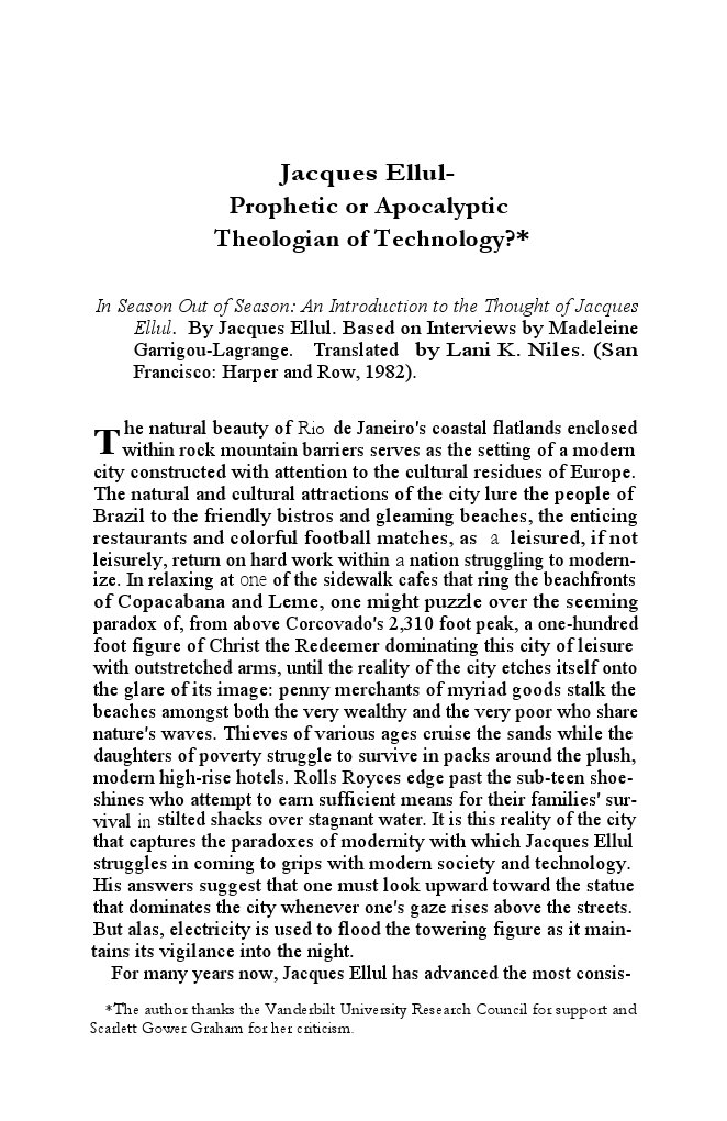 Ellul's Critique of Technological Society | PDF | Theory | Science
