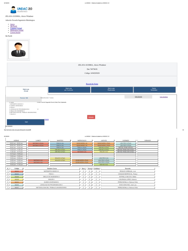 E-UNDAC - Sistema Academico UNDAC 2 | PDF | Science | Ciencia y Tecnología