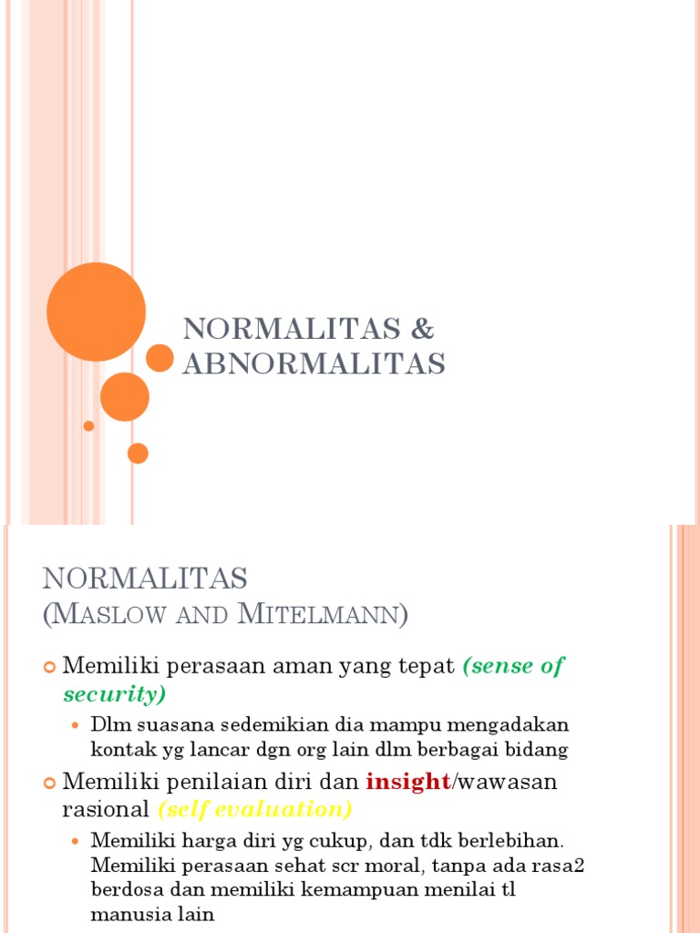 Normalitas & Abnormalitas | PDF | Gaya Hidup