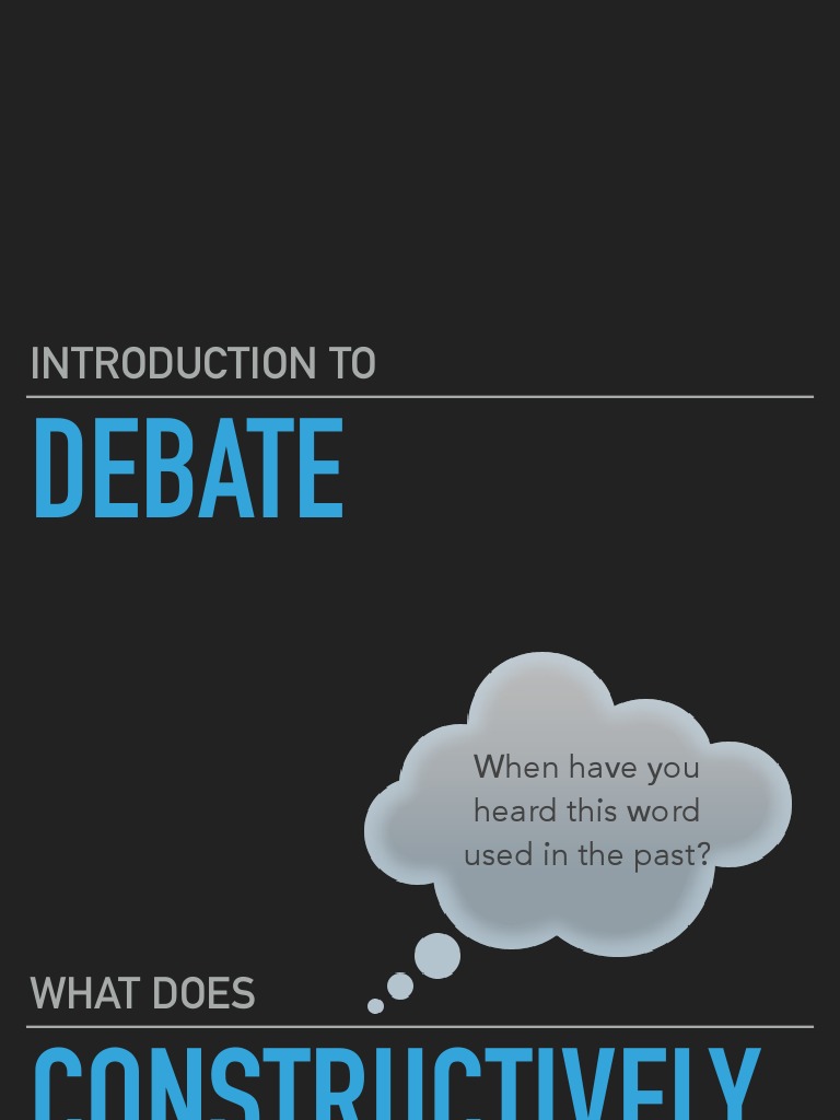 Debate Lesson 1 | PDF