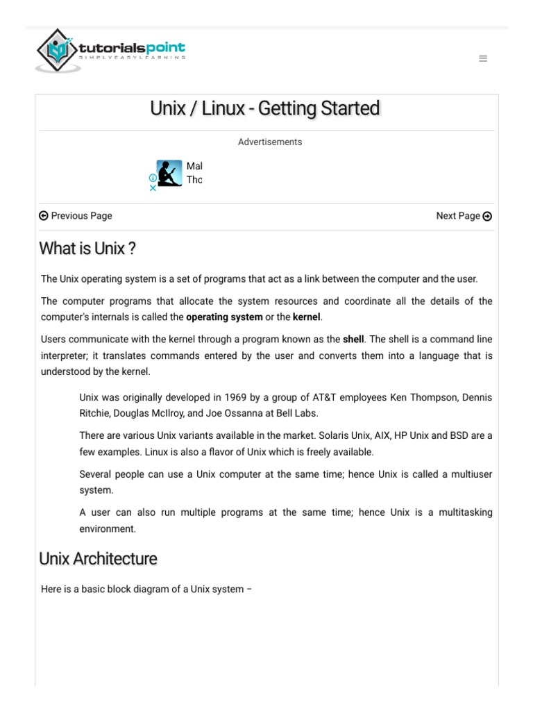 Unix Linux Getting Started Pdf Pdf Unix Operating System