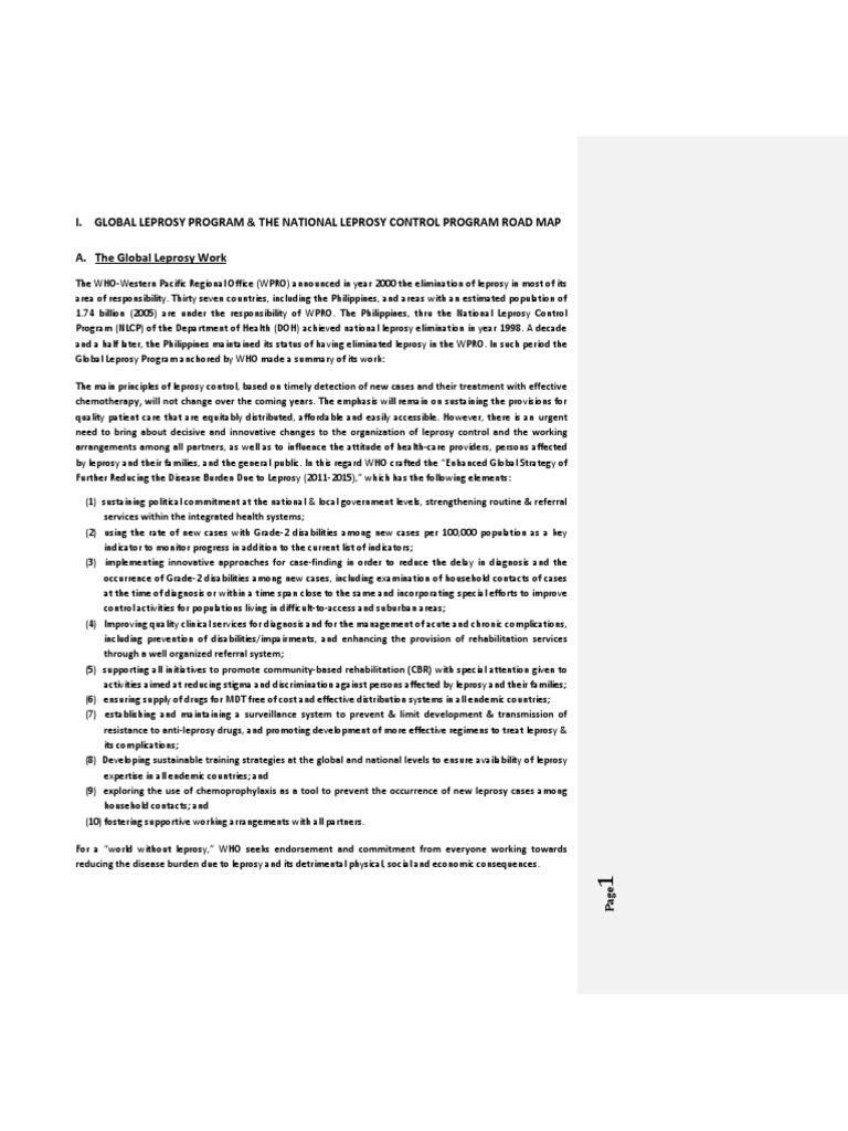Global Leprosy Program's NLCP Road Map Details Strategies to Reduce ...