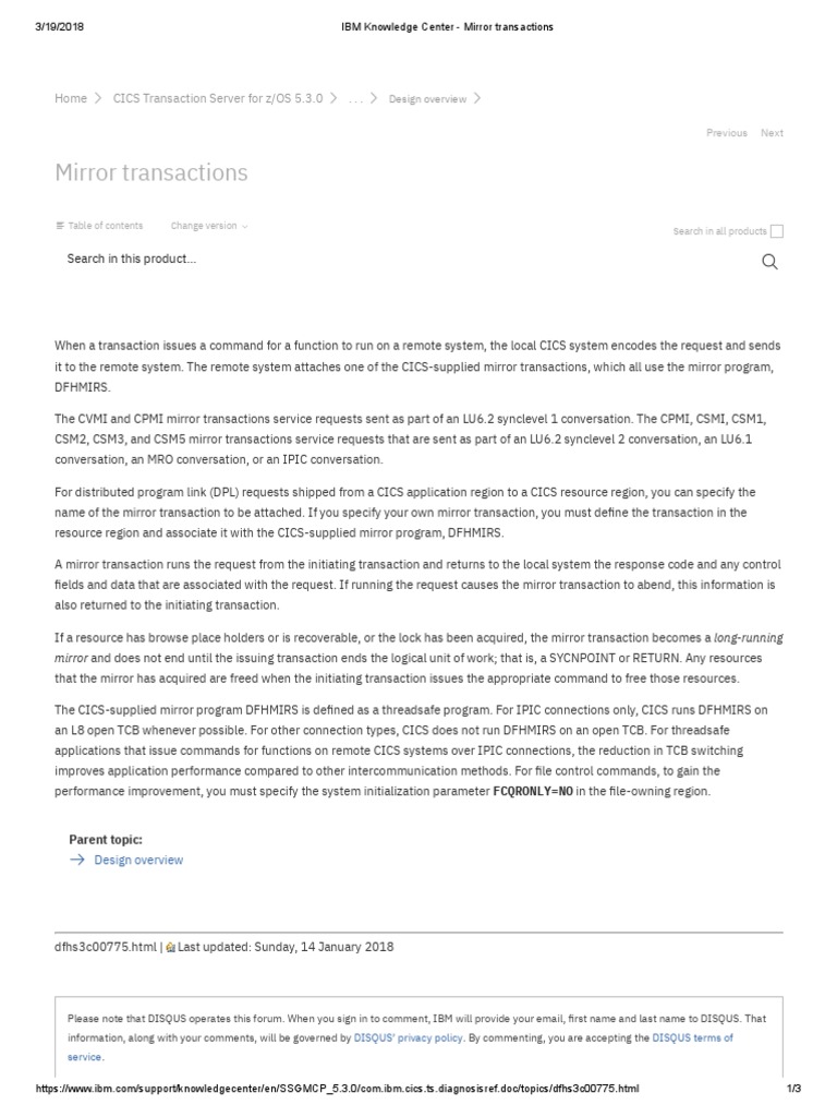 Mirror Transactions in CICS | PDF | Information Technology Management ...