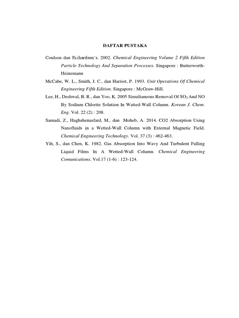 Daftar Pustaka Wetted-Wall | PDF | Technology & Engineering
