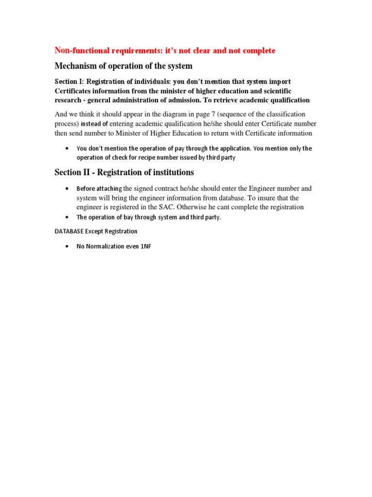 Mechanism of Operation of The System: Non-Functional Requirements: It's ...