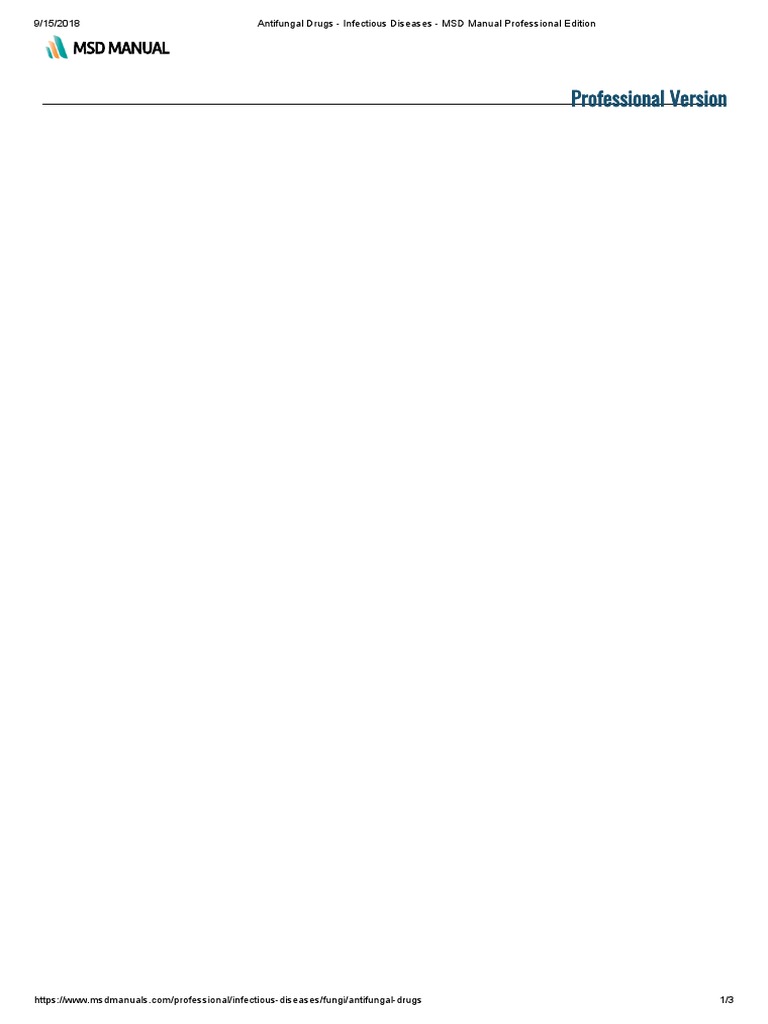 MSD Manual: Professional Version | PDF | Candidiasis | Pharmacology