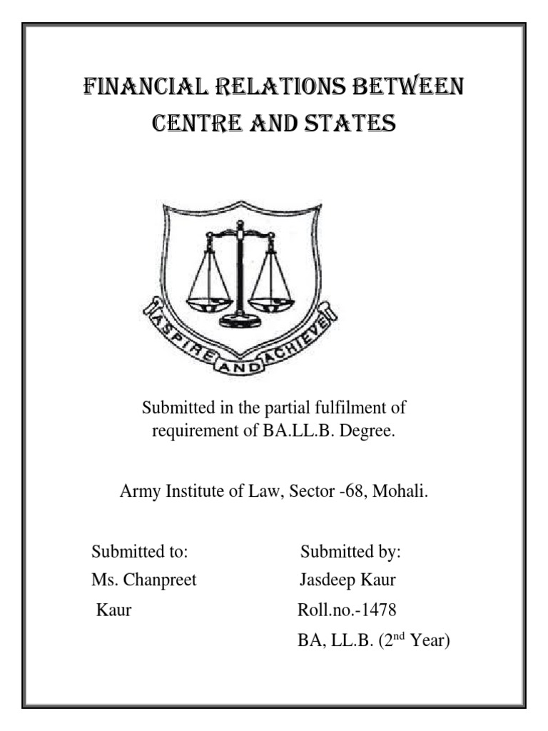 Centre-State Financial Relations in India | PDF | U.S. State | United ...