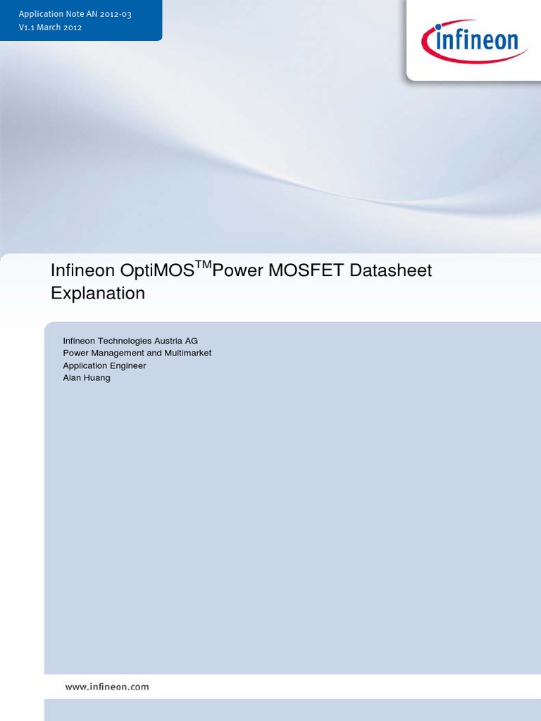 Infineon-MOSFET OptiMOS Datasheet explanation-AN-v01 00-EN PDF | PDF | Field Effect Transistor ...