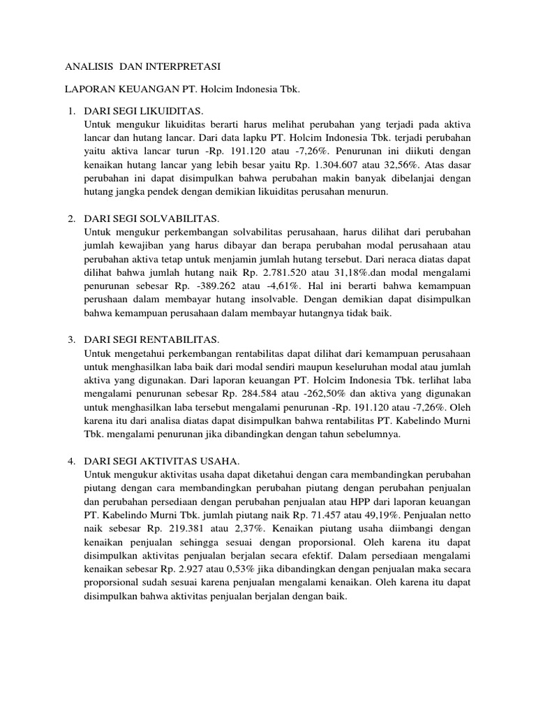 Analisis Dan Interpretasi | PDF