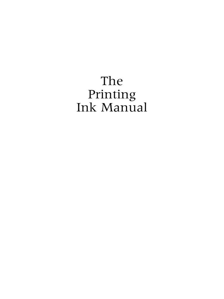1993 BookMatter ThePrintingInkManual PDF | PDF | Wax | Printing