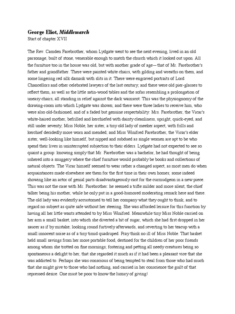 Eliot (1871) - Middlemarch (Excerpt) | PDF | Middlemarch