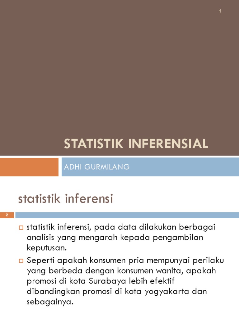Slide KOM301 STATISTIK INFERENSIAL | PDF