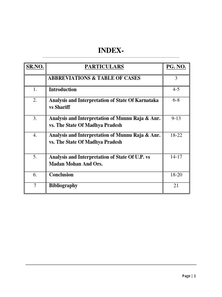 Index-: SR - NO. Particulars Pg. No | Download Free PDF | Supreme ...