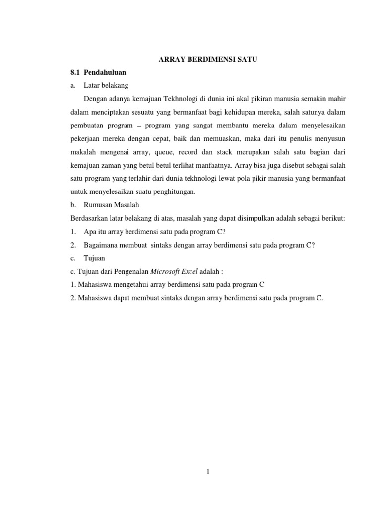 Array Berdimensi Satu | PDF