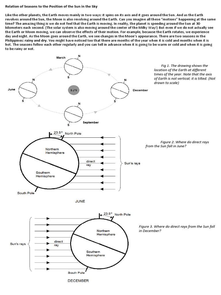 Seasons and Sun Position Explained | PDF | Earth | Solar System