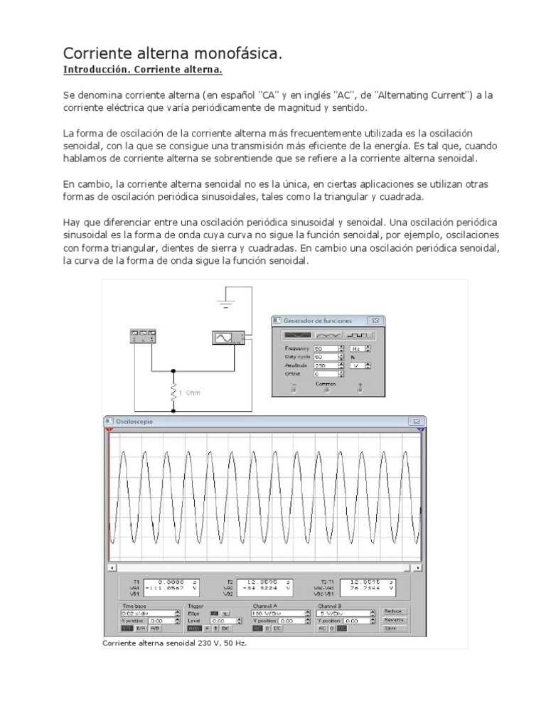 Corriente Alterna Monofásica | Corriente alterna | Corriente eléctrica