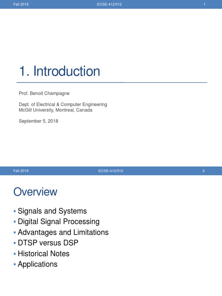 Discreet Signal Processing: Chapter 1 | PDF | Digital Signal Processing | Discrete Time And ...