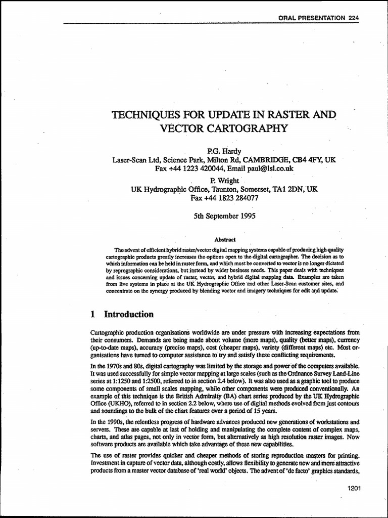 Vector Cartography: Techniques For Update in Raster and | PDF | Digital ...