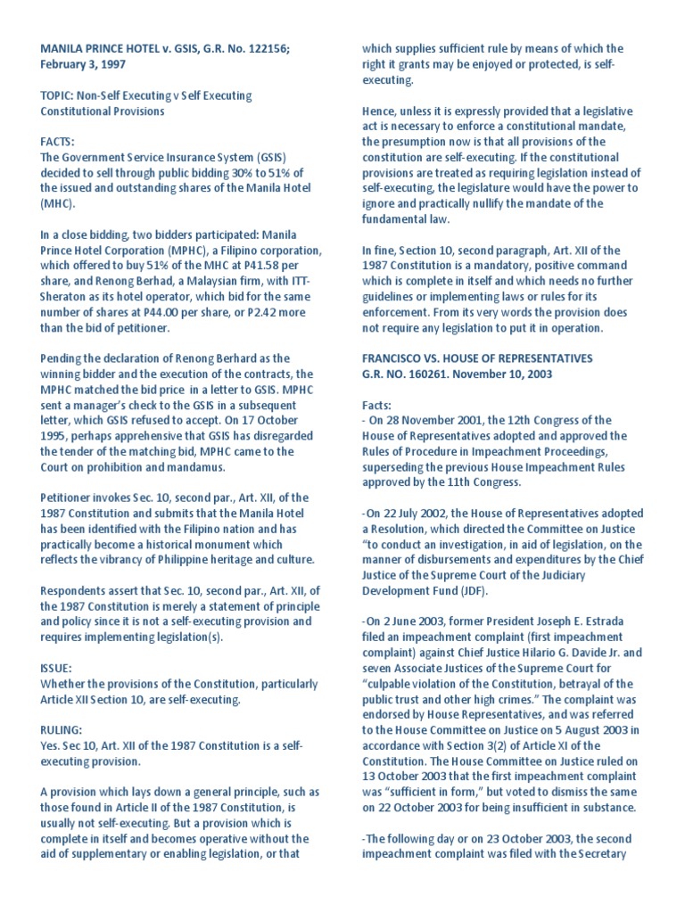 Statcon Digests | PDF | Impeachment | Judiciaries