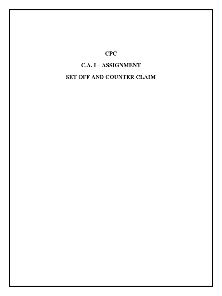 Set-Off vs. Counter-Claim in CPC | PDF | Cause Of Action | Set Off (Law)