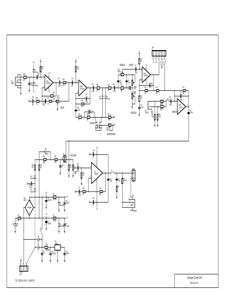 Orange Crush 20l Guitar Amp Schematic | PDF | Chess | Chess Theory