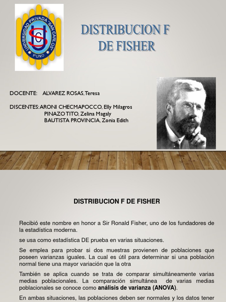 Distribucion F de Fisher | PDF | Hipótesis | Análisis de variación