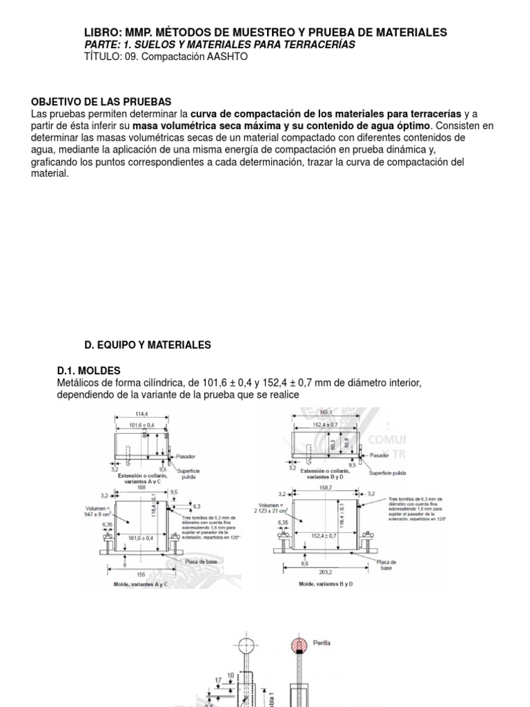Curva compactación AASHTO | PDF | Densidad | Sistema de coordenadas ...