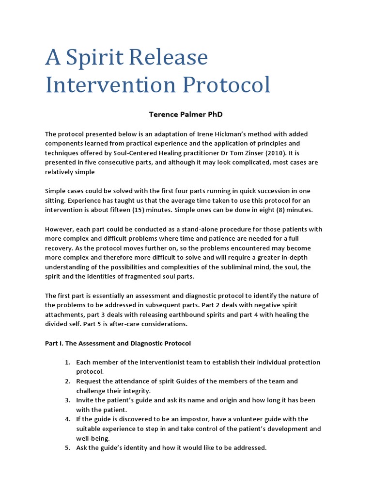 Spirit Releasement Protocol List | PDF | Soul | Emergence