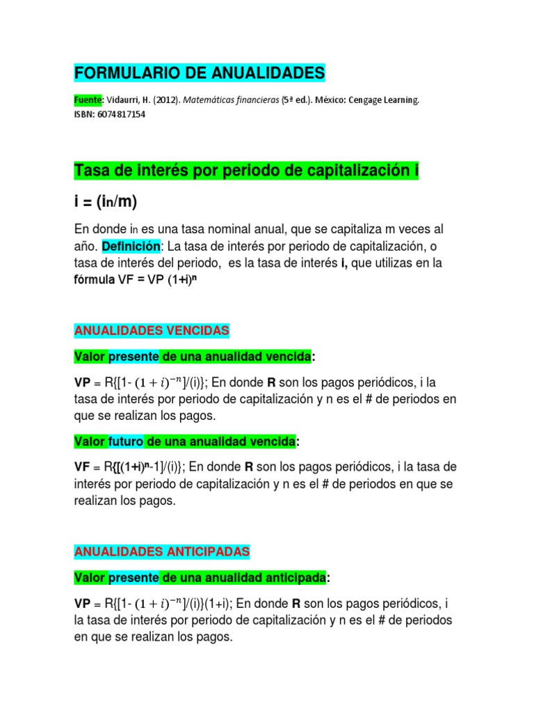 E2 Formulario de Anualidades v1 | PDF