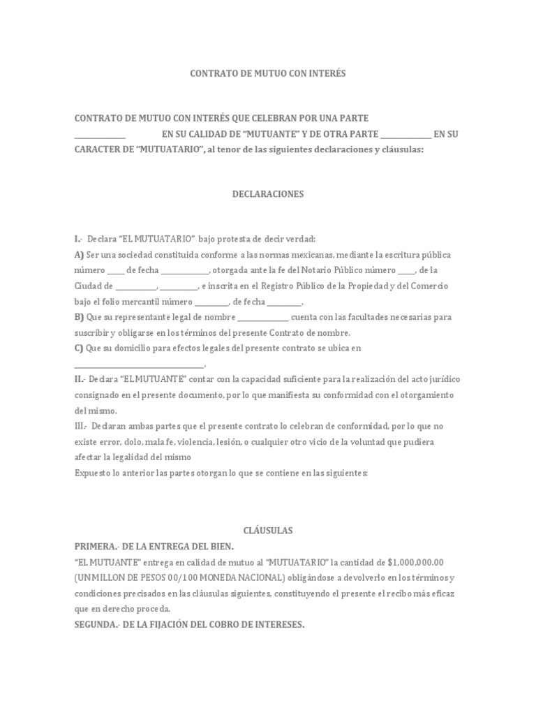 Contrato de Mutuo Con Interés | PDF | Gobierno | Justicia