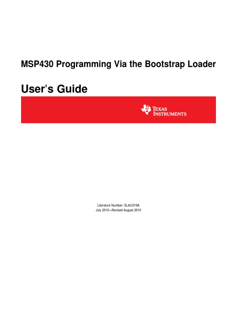 User S Guide: MSP430 Programming Via The Bootstrap Loader | PDF ...