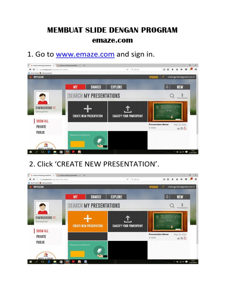 Membuat Slide Dengan Program Emaze | PDF