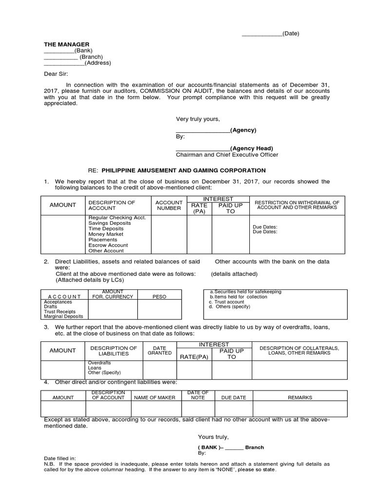 Bank Confirmation Letter Template | PDF | Overdraft | Deposit Account