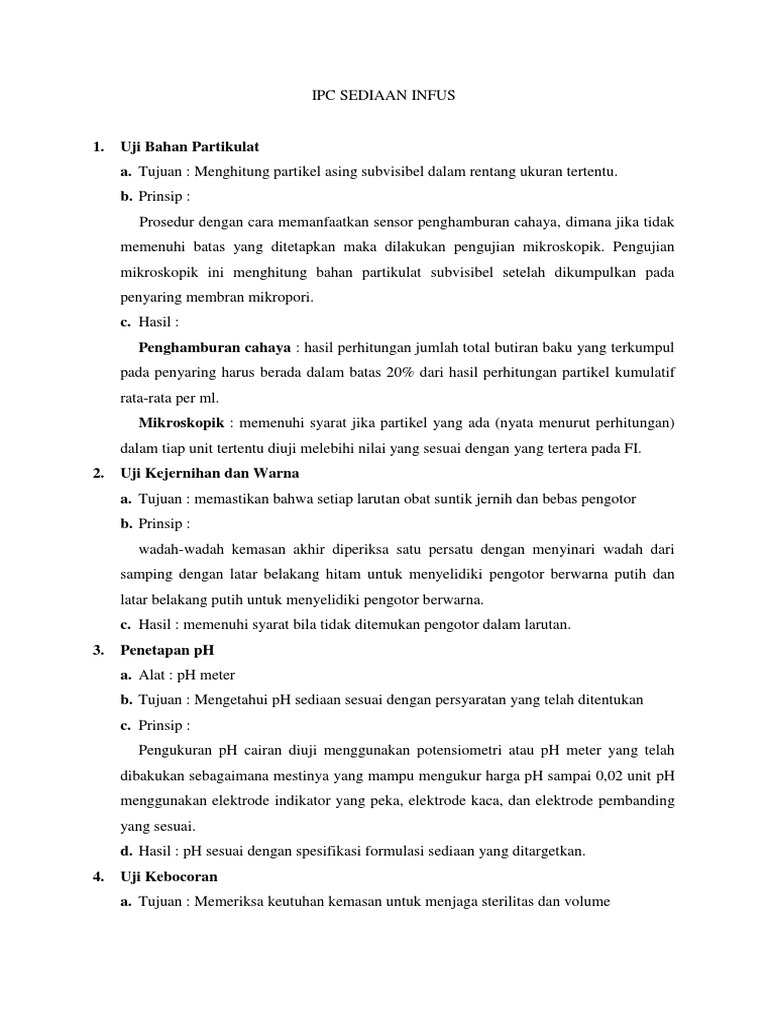 Ipc Sediaan Infus | PDF