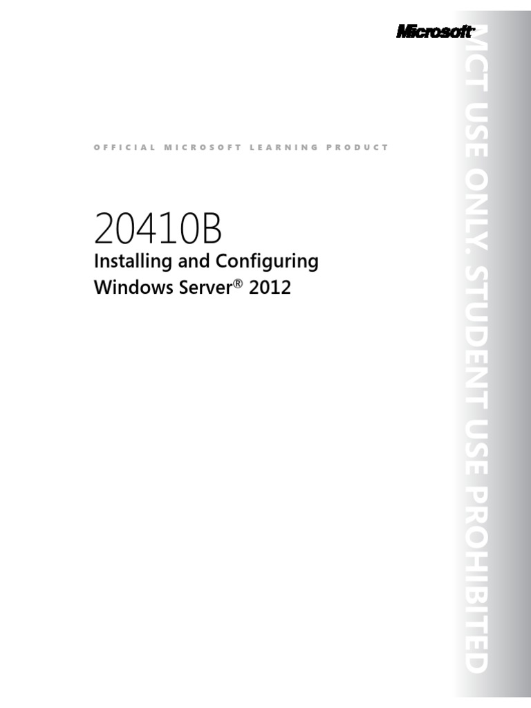 Course 20410b Installing and Configuring Windows Server 2012 | Download Free PDF | Active ...