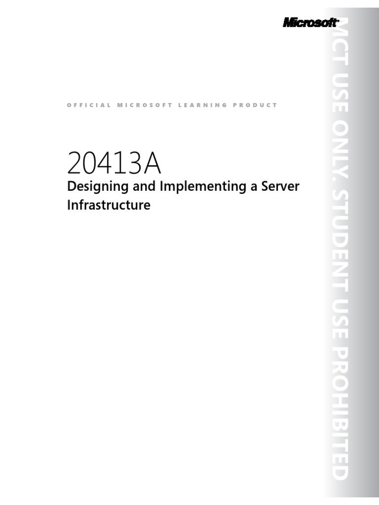 Course 20413b Designing and Implementing A Server Infrastructure | PDF | Active Directory ...