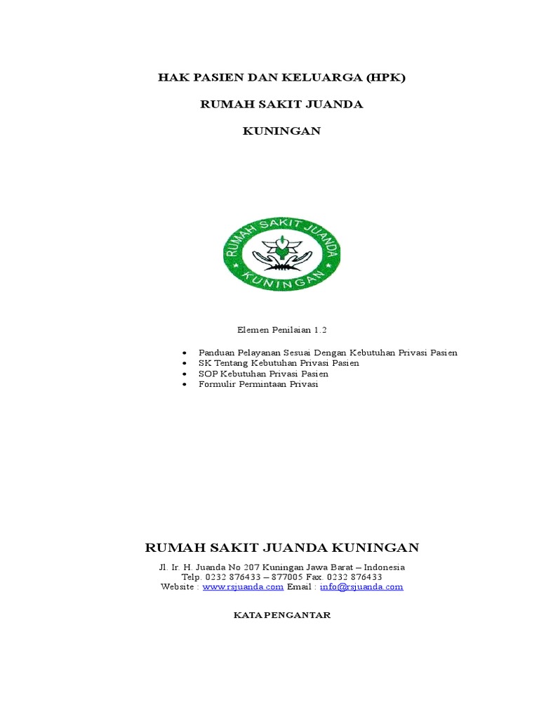 Panduan Privasi Pasien RS Juanda | PDF
