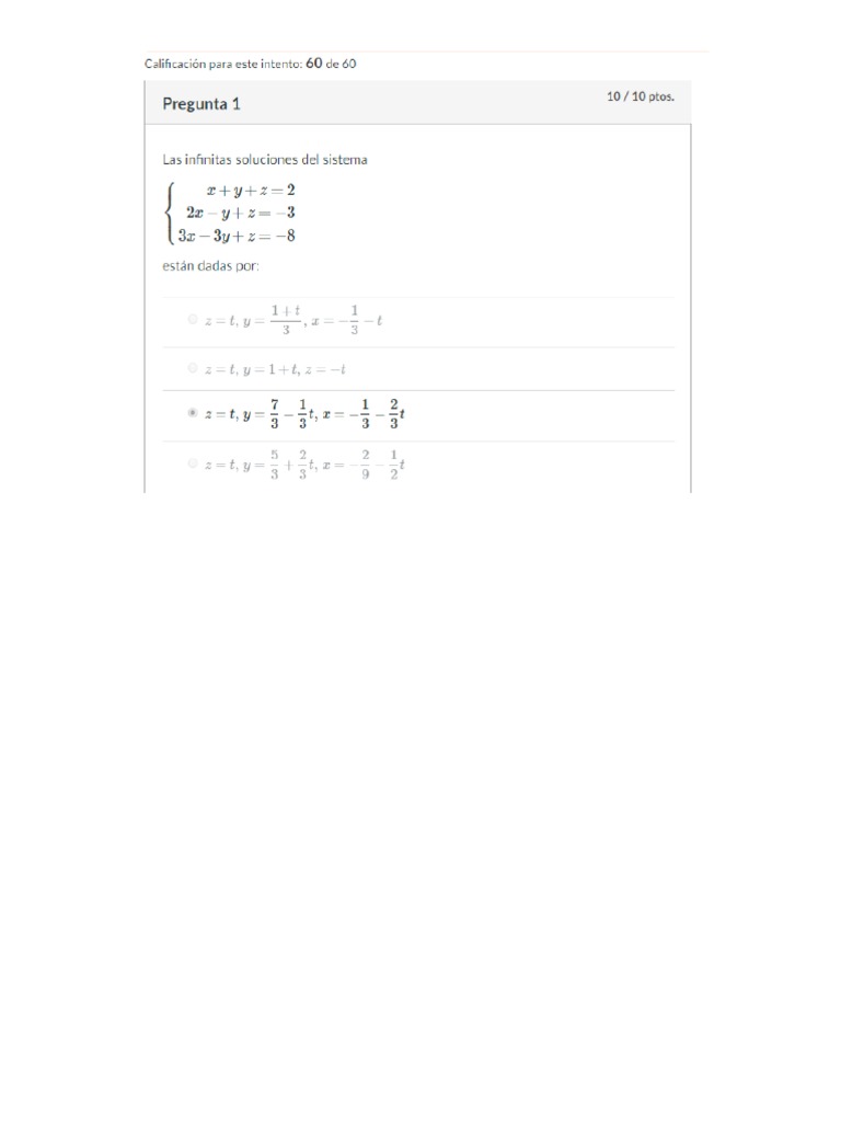 Quiz 1 Semana 3 Algebra Lineal | PDF